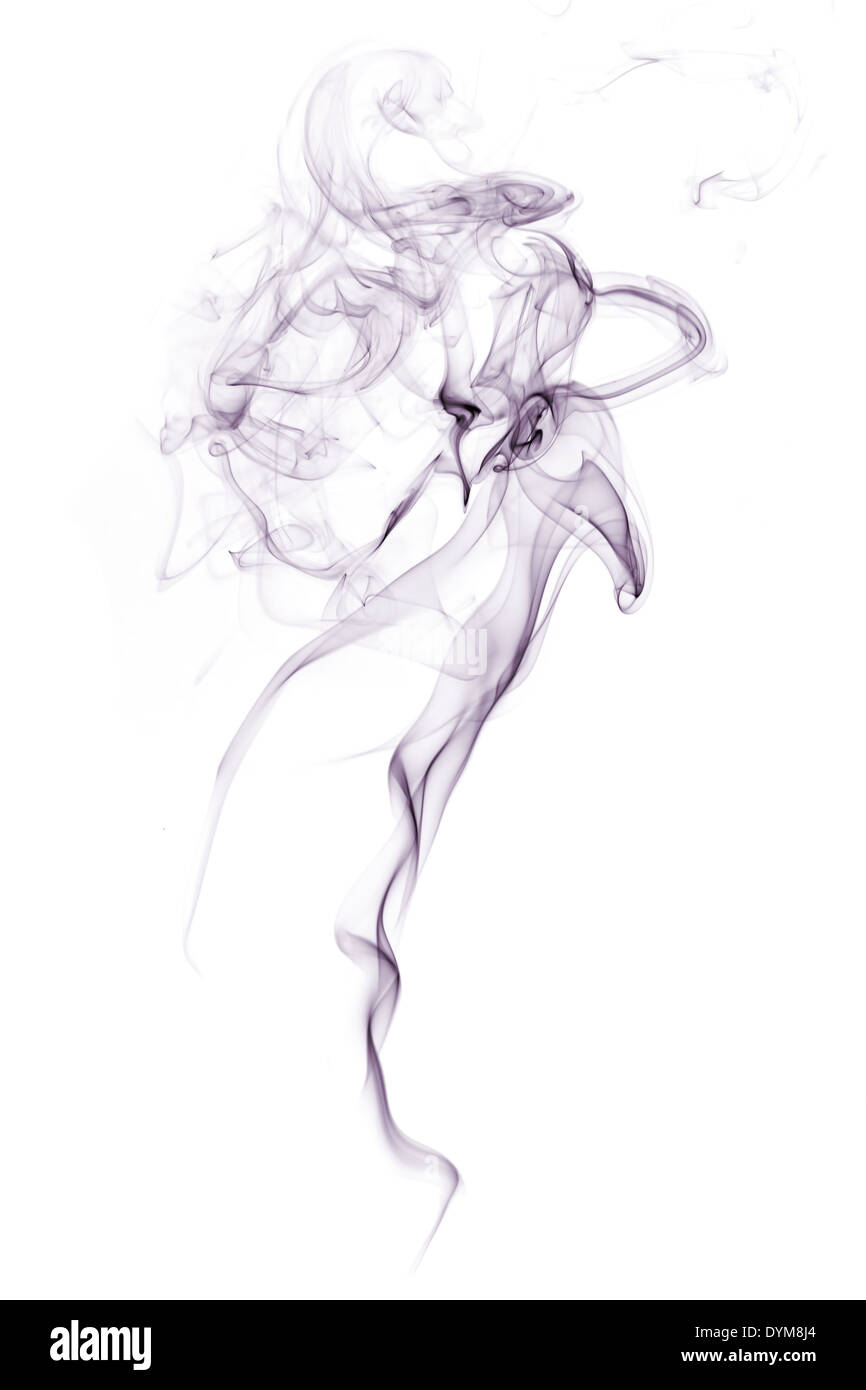 Abstract smoke pattern isolated on white background Stock Photo - Alamy