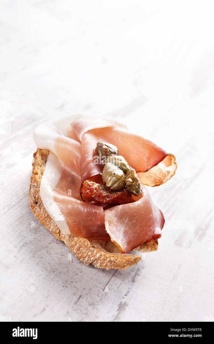 Delicious appetizer background, rustic styles. Traditional tapas ...