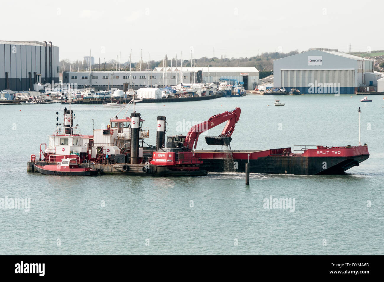 Ship dredging in channel hi-res stock photography and images - Alamy