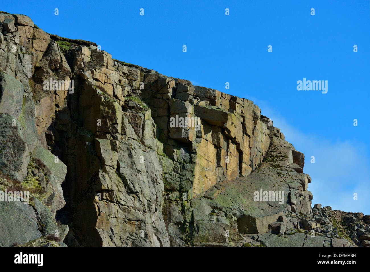 Rock face detail. Shap Pink Granite Quarry, Shap, Cumbria, England ...