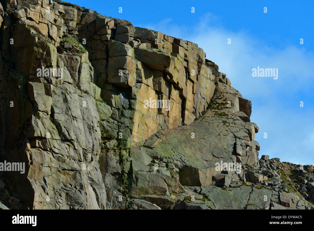 Rock face detail. Shap Pink Granite Quarry, Shap, Cumbria, England ...