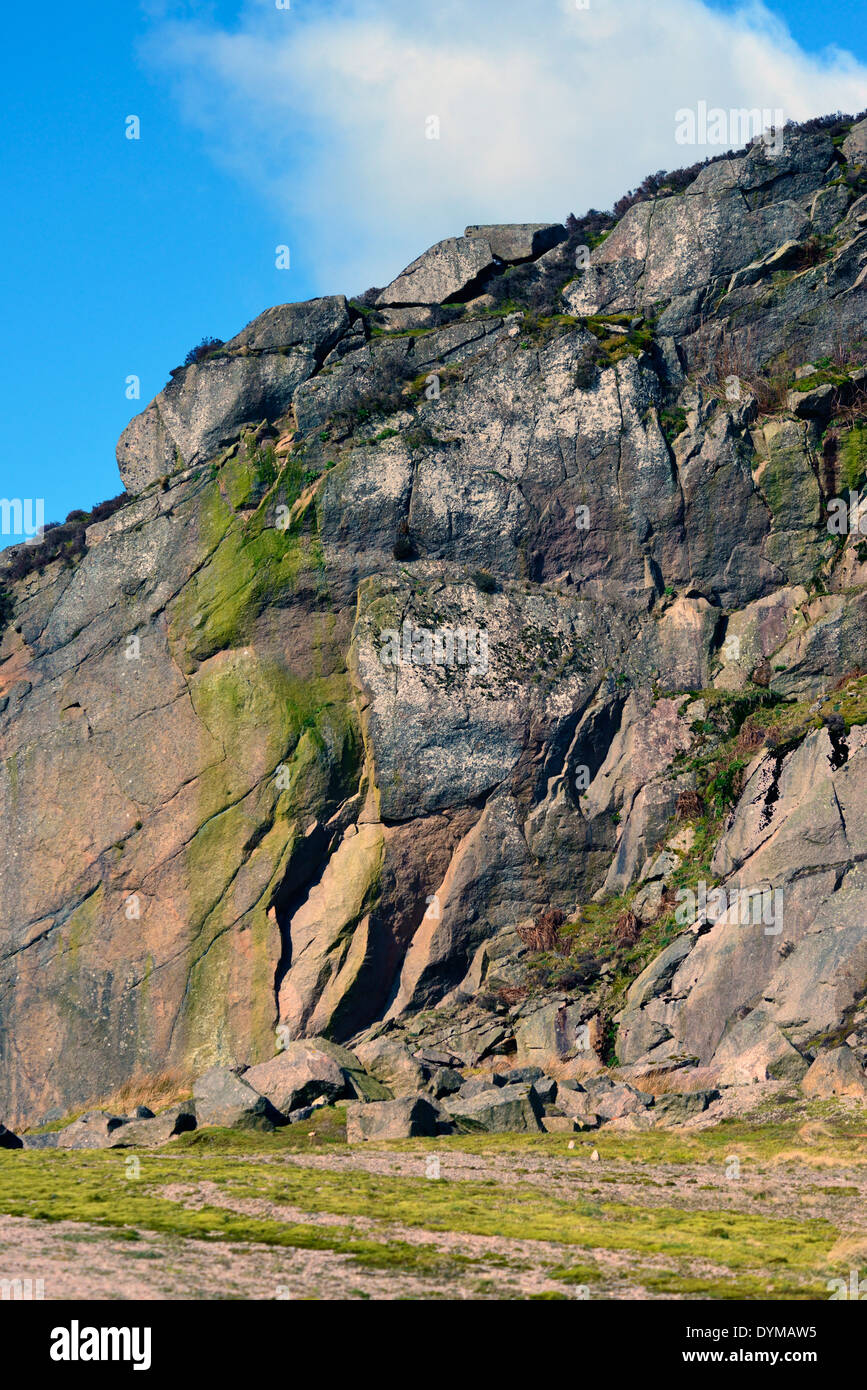Rock face detail. Shap Pink Granite Quarry, Shap, Cumbria, England ...
