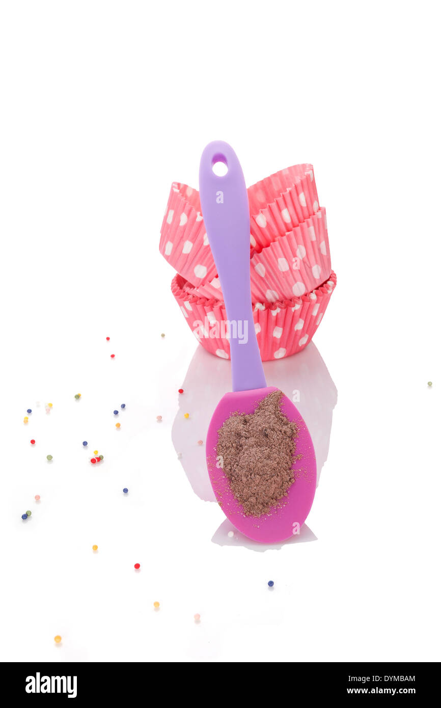 Baking cookies. Chocolate cookie mixture, baking forms and sweet ...