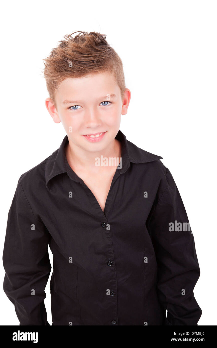 Charming boy smiling isolated on white background Stock Photo - Alamy