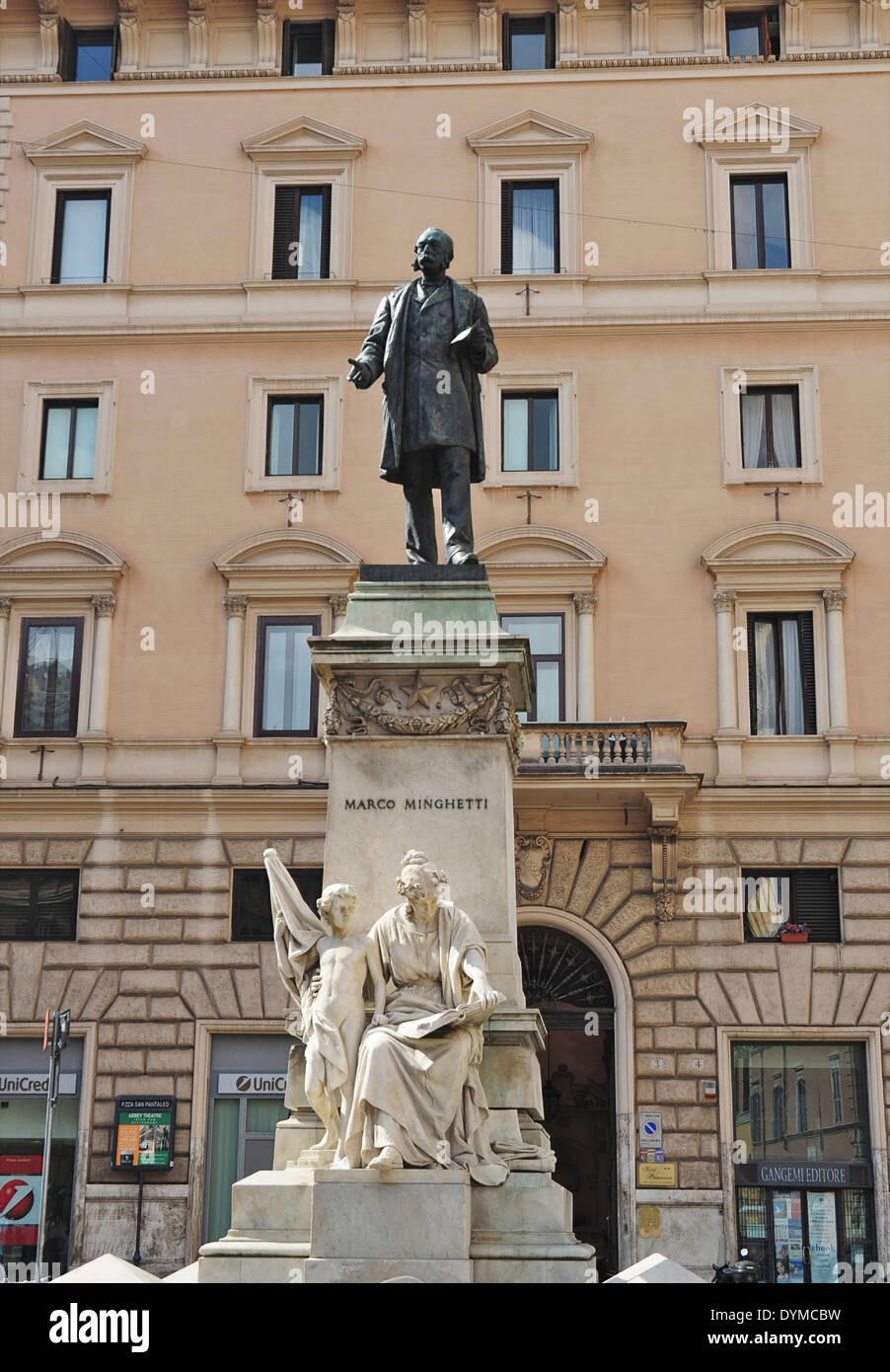 Statue of Marco Minghetti in Piazza San Pantaleo, Rome, Italy Stock ...