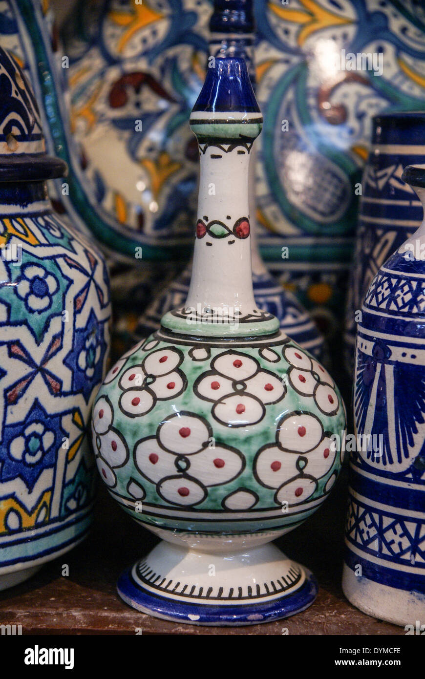 Moroccan Ceramics. Photographed in Fes, Morocco Stock Photo - Alamy