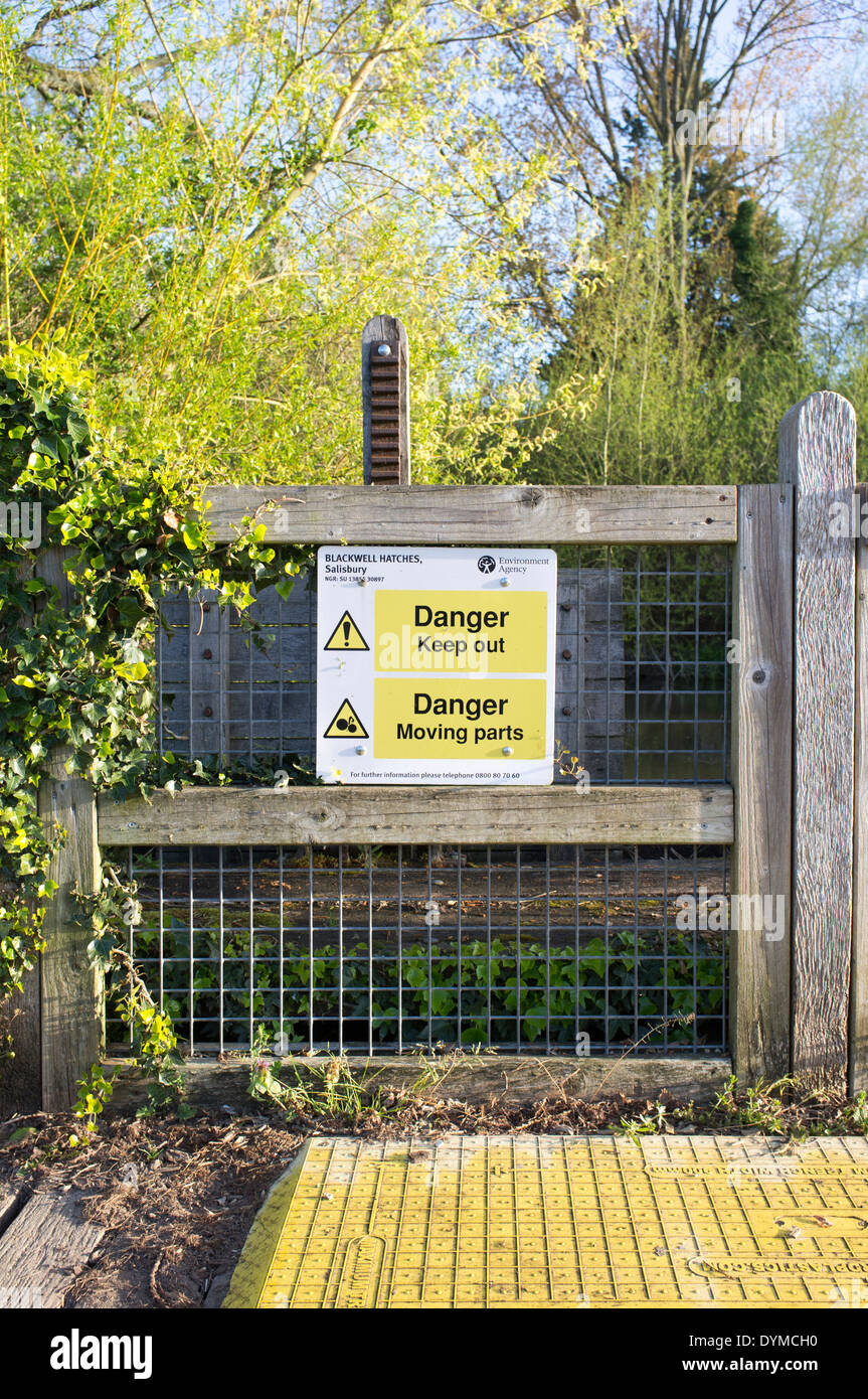 UK Environment Agency safety hazard warning sign Stock Photo - Alamy