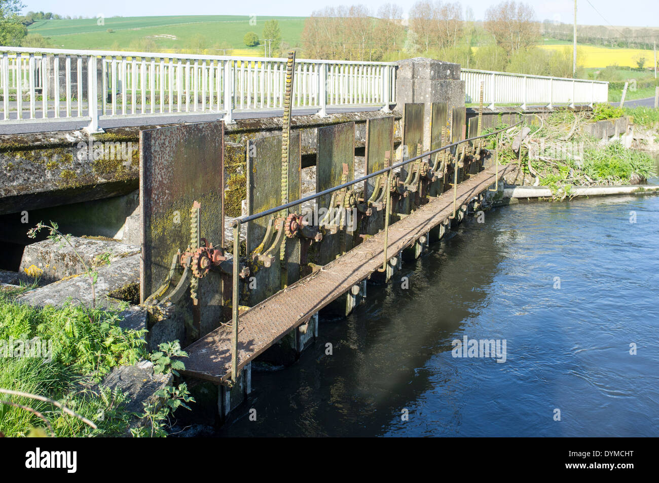 Lock gates on River Avon Salisbury Wiltshire UK Stock Photo - Alamy