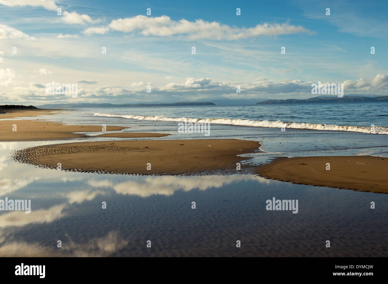 CULBIN BEACH AND SANDS LOOKING TOWARDS BLACK ISLE WITH SNOW COVERED ...