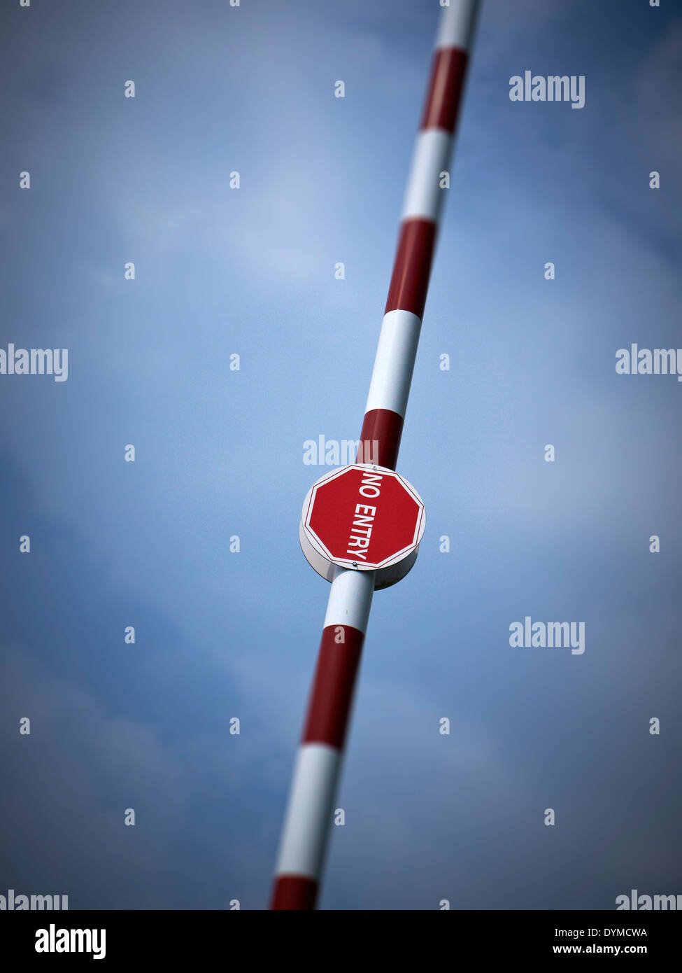 Raised barrier with no entry sign attached to it UK Stock Photo - Alamy
