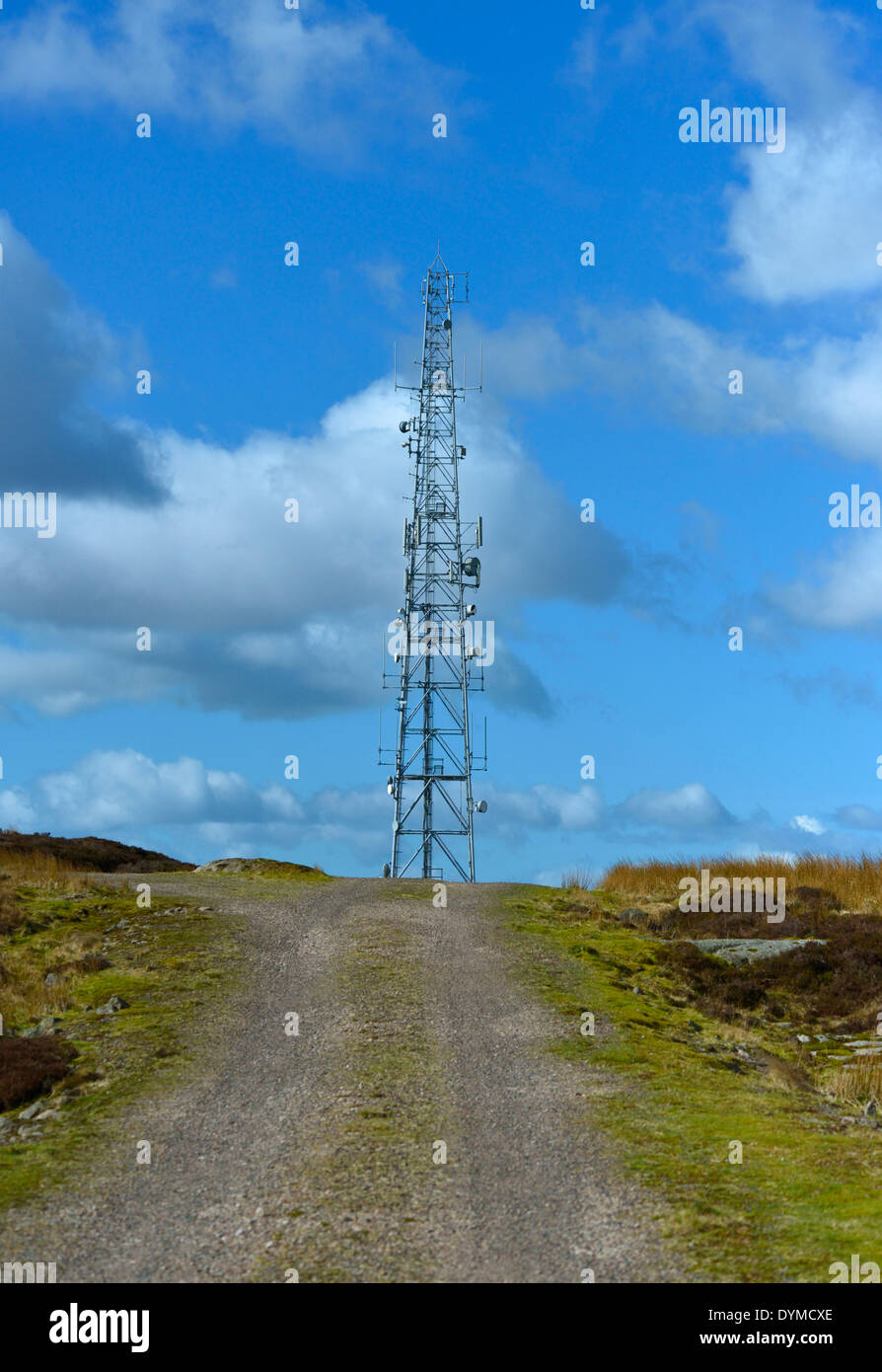 Telecommunications mast. Shap Pink Granite Quarry, Shap, Cumbria ...