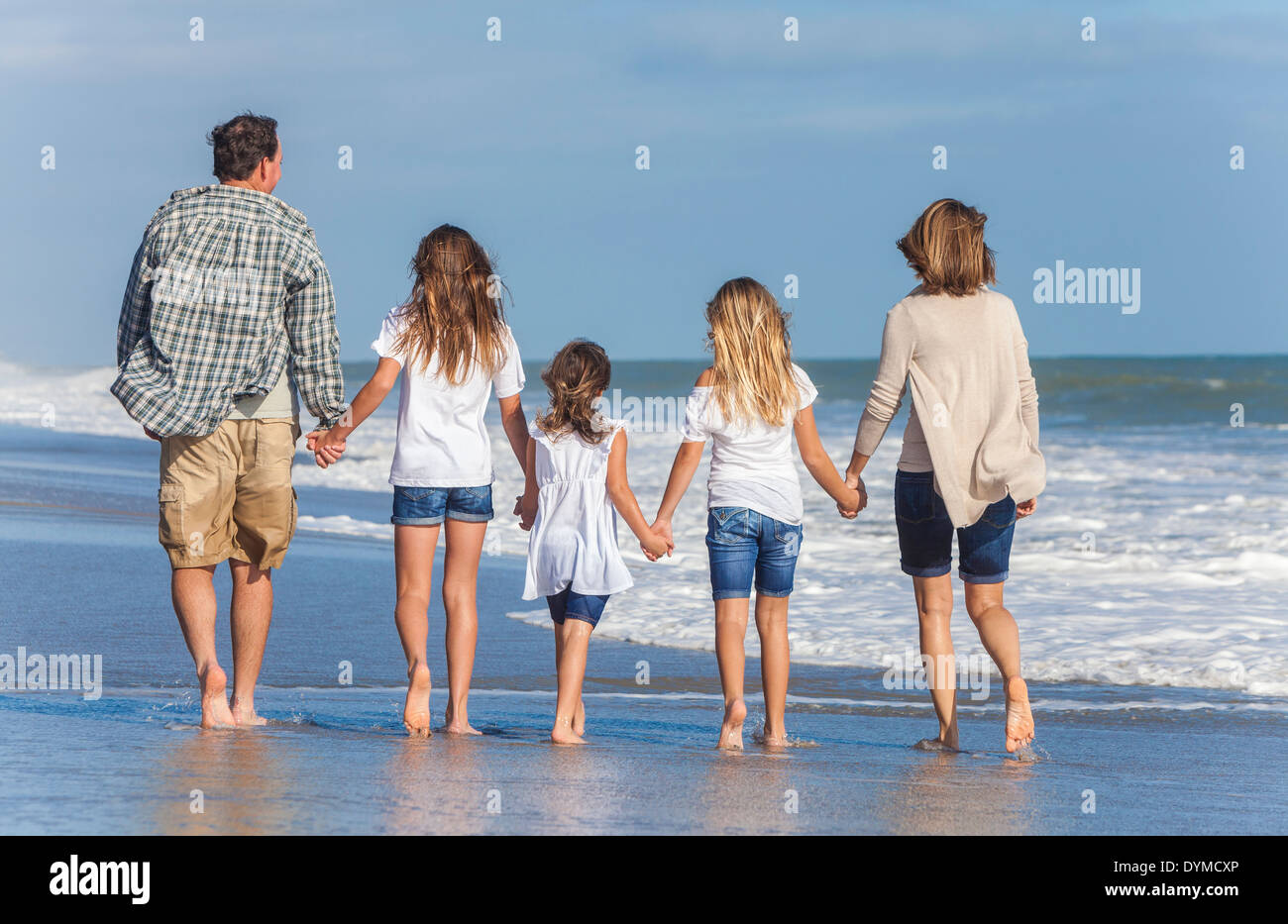 Child Mother Father Back View Walking High Resolution Stock Photography ...