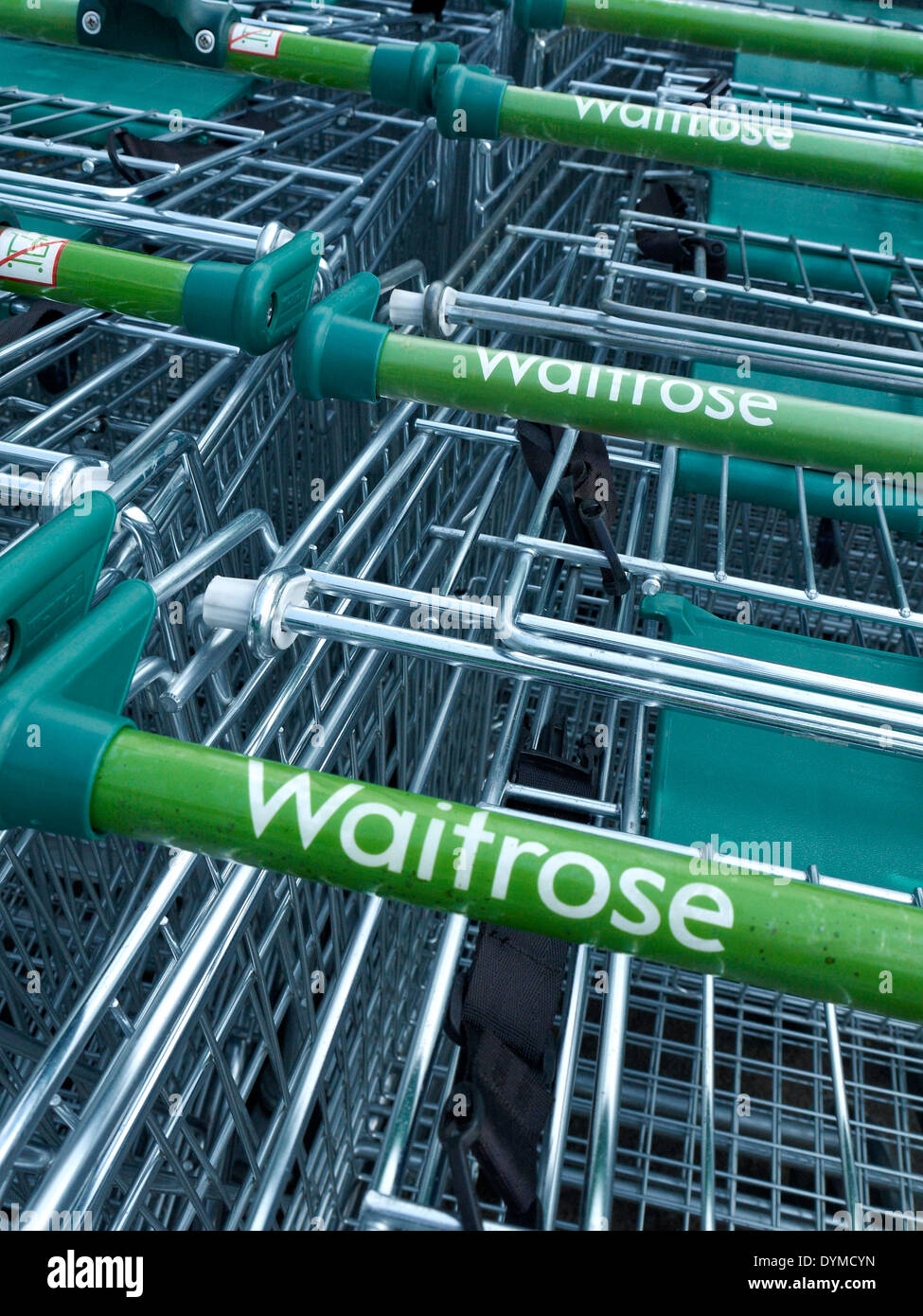 Waitrose shopping trolleys UK Stock Photo - Alamy