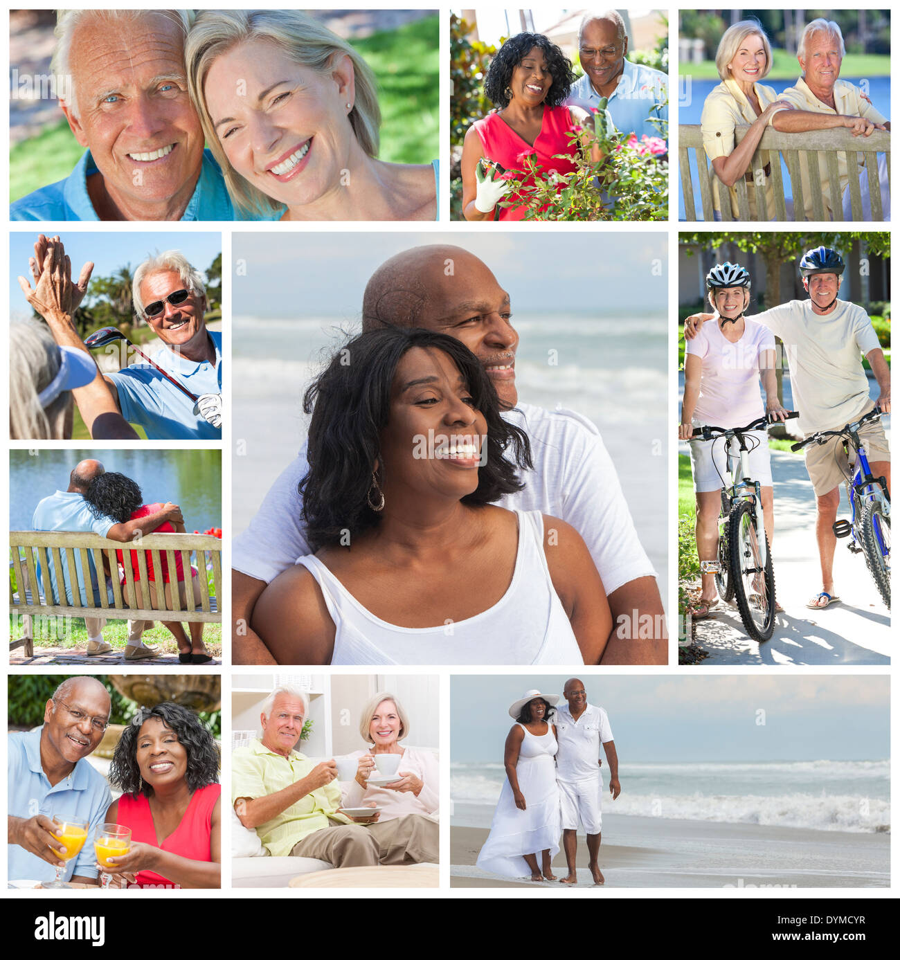 Old senior man woman couples enjoying an active retirement lifestyle ...