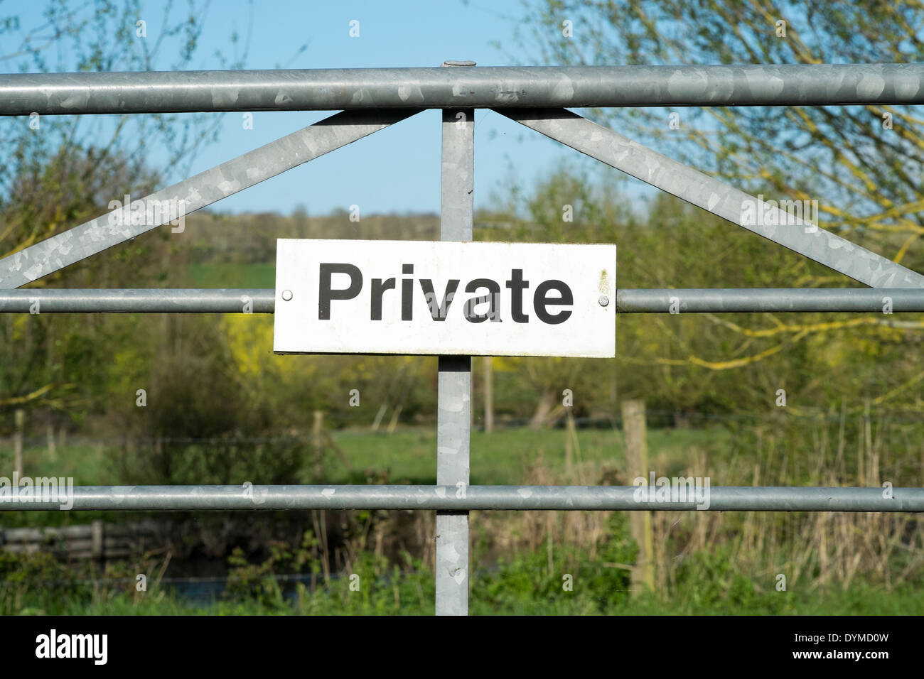 Private sign on metal gate Stock Photo - Alamy