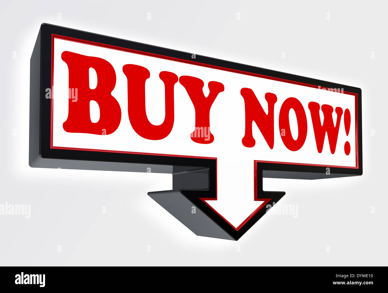 buy now red and black arrow sign on white background. clipping path ...