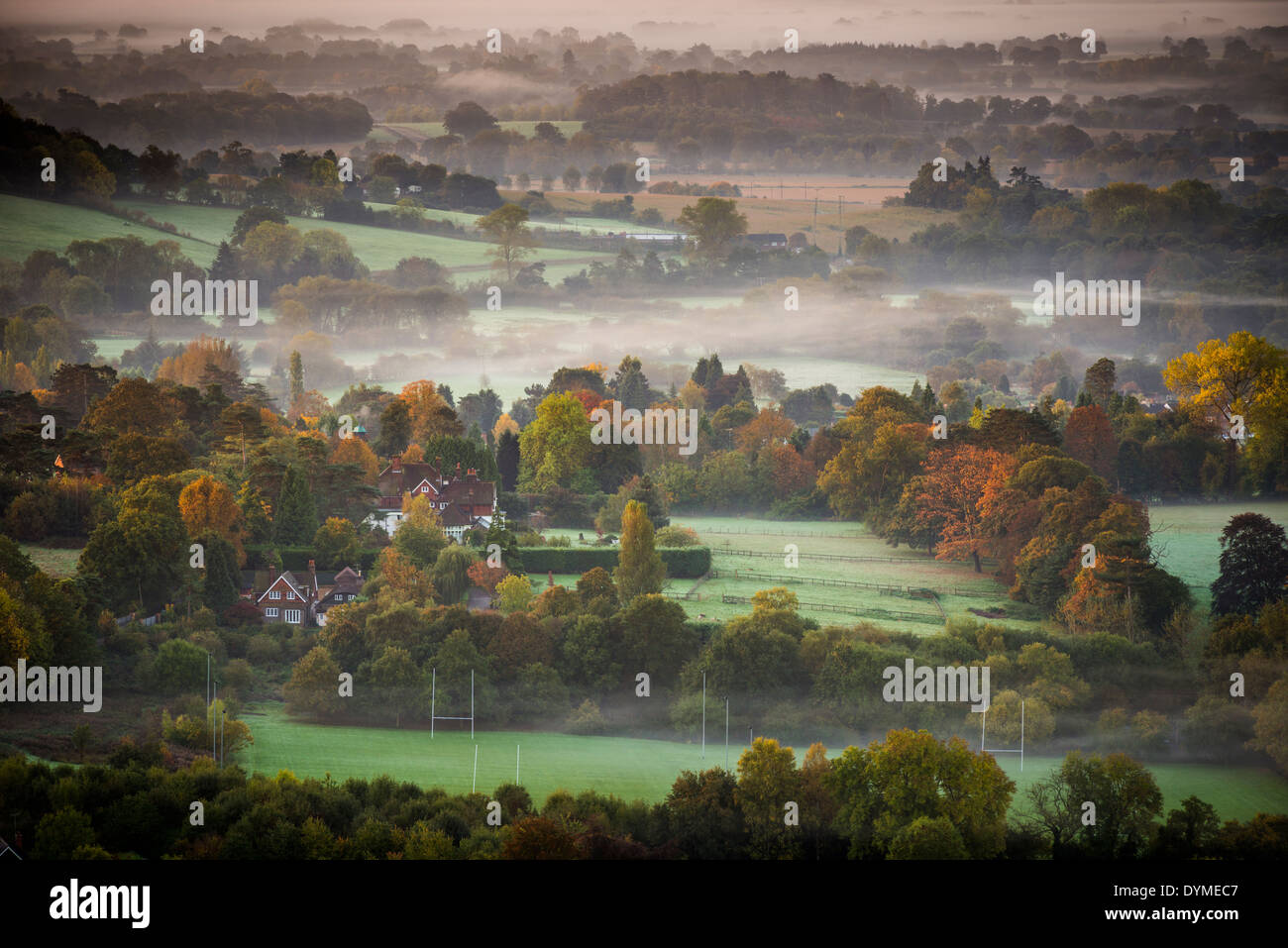 View of Surrey Hills from Colley Hill, Reigate, Surrey, UK Stock Photo ...