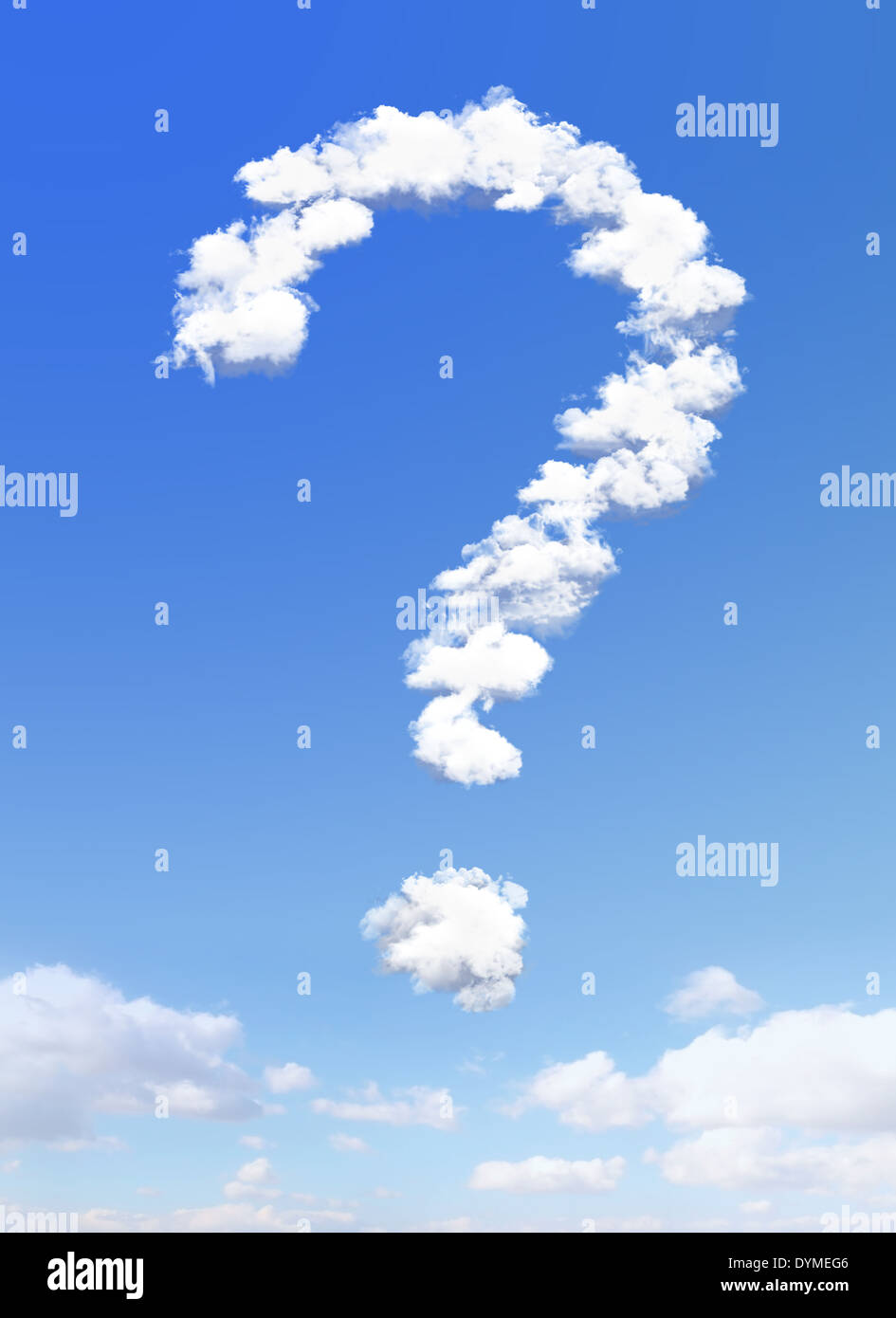 question mark shape of clouds on sky background Stock Photo - Alamy