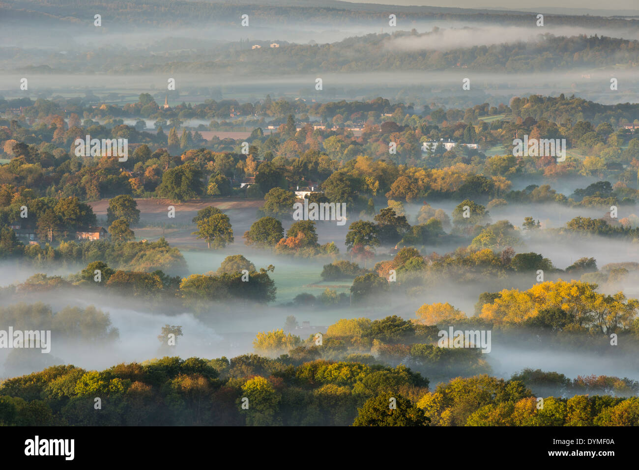 View of Surrey Hills from Colley Hill, Reigate, Surrey, UK Stock Photo ...