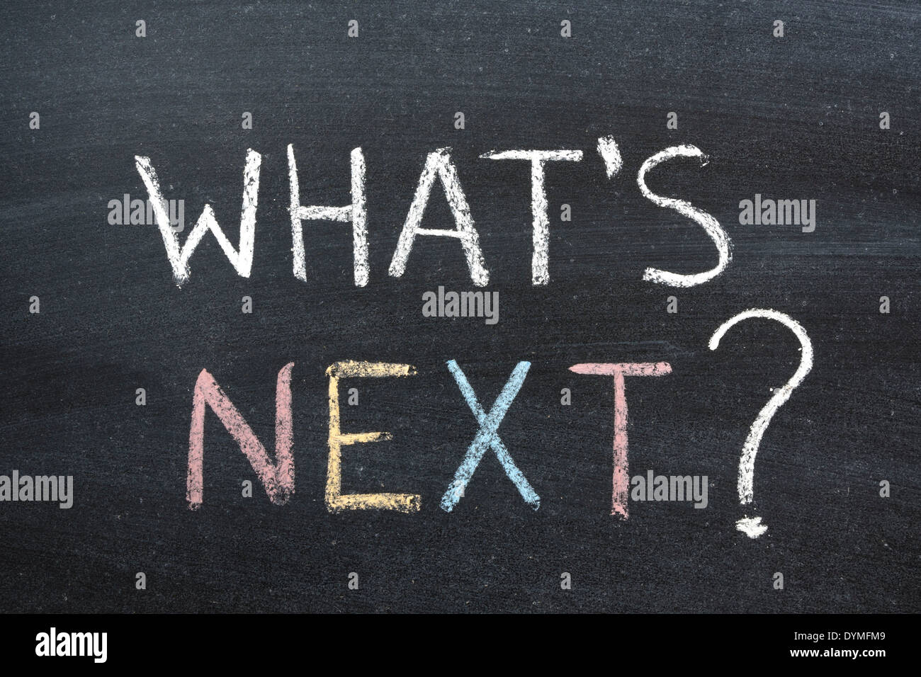 what is next question handwritten on the school blackboard Stock Photo ...