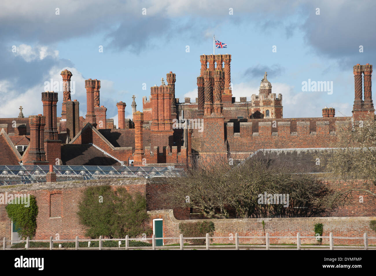 View of Hampton Court Palace from River Thames, Hampton Court, Surrey ...