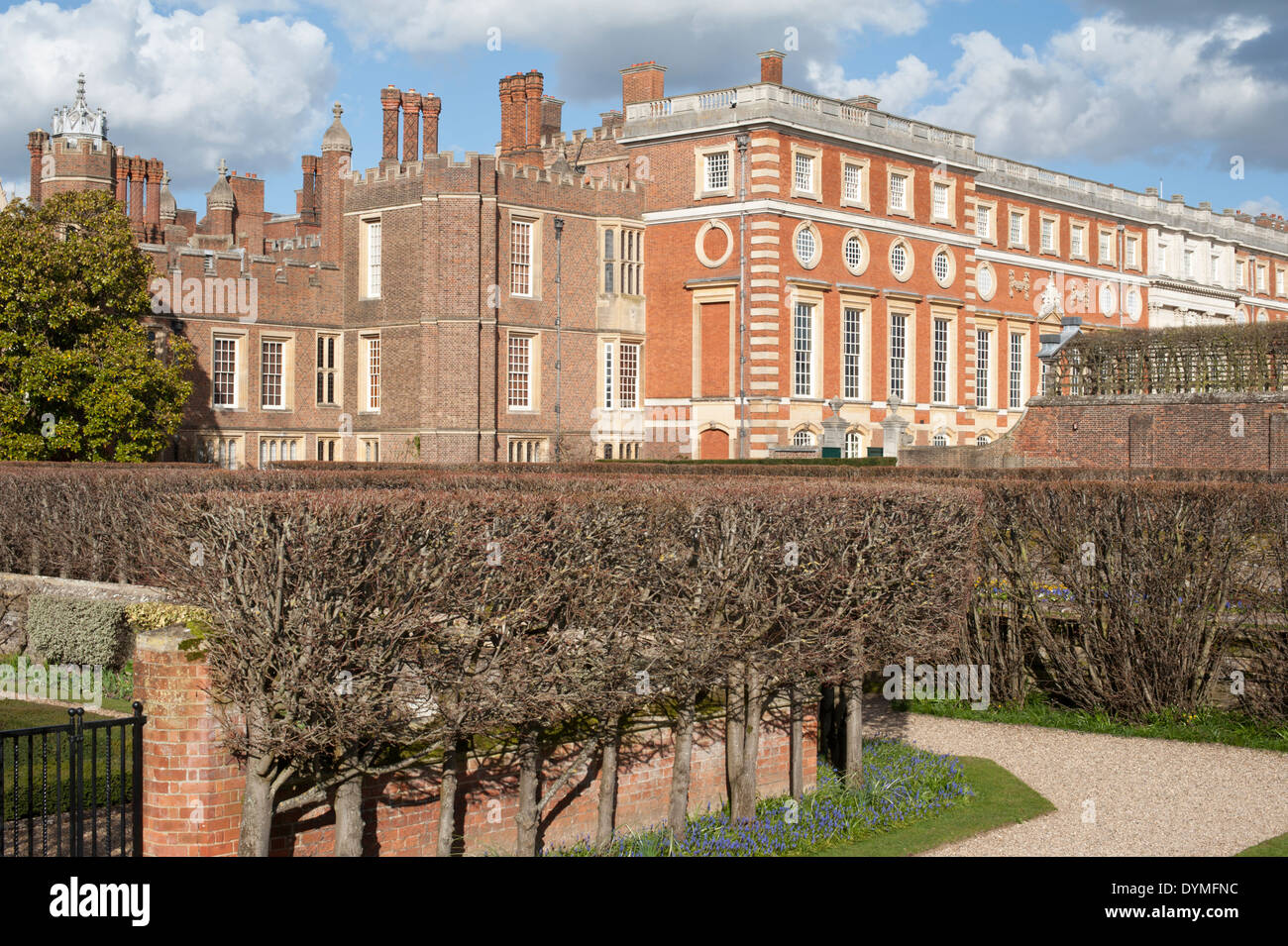 View of Hampton Court Palace from the gardens, Hampton Court, Surrey ...