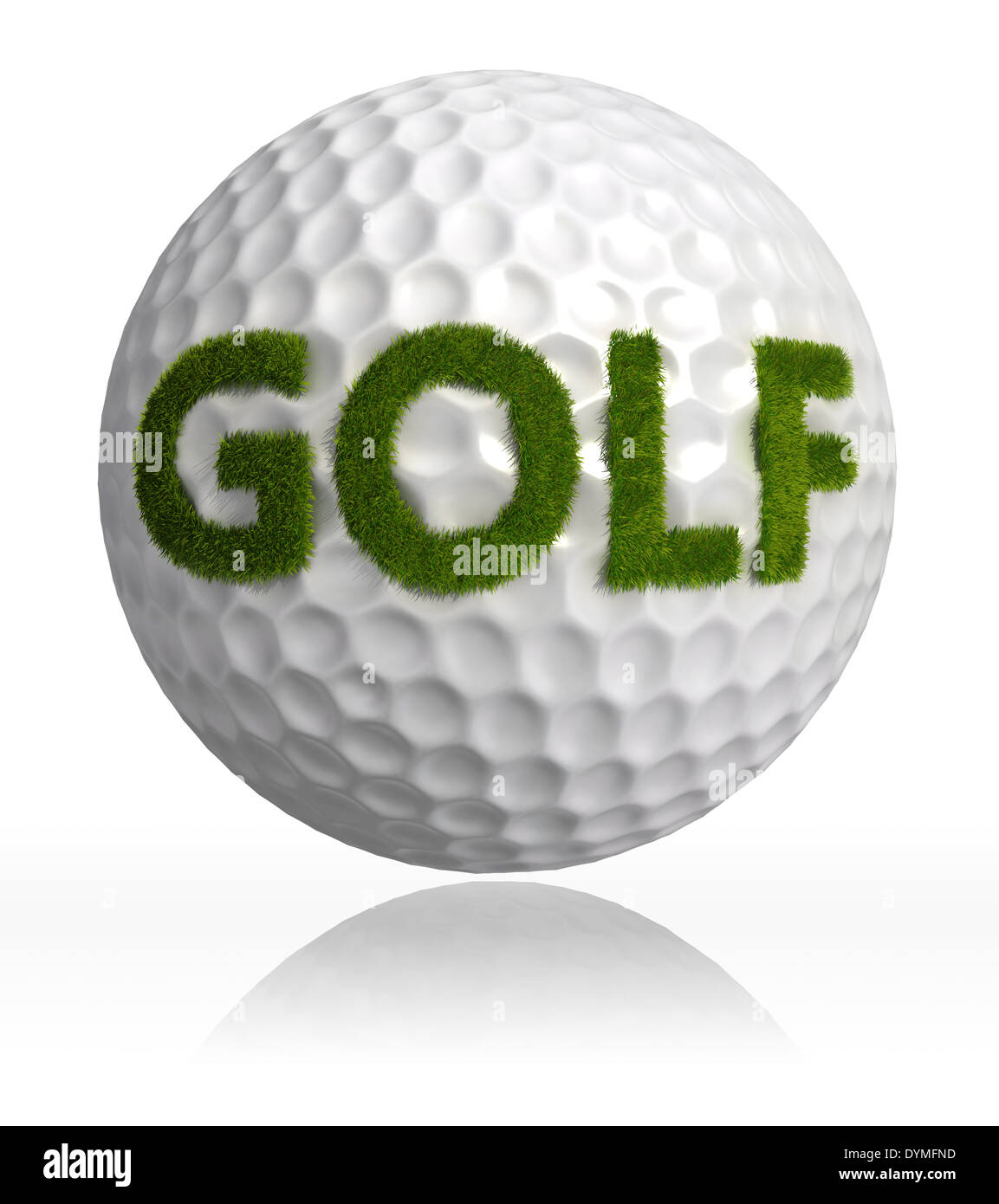 golf green grass word on ball on white background. clipping path ...