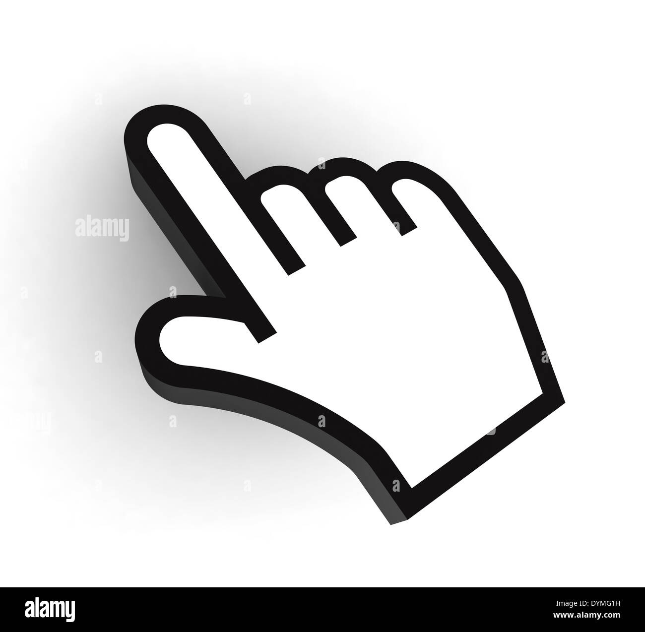 computer pointer hand black and white cursor on white background ...