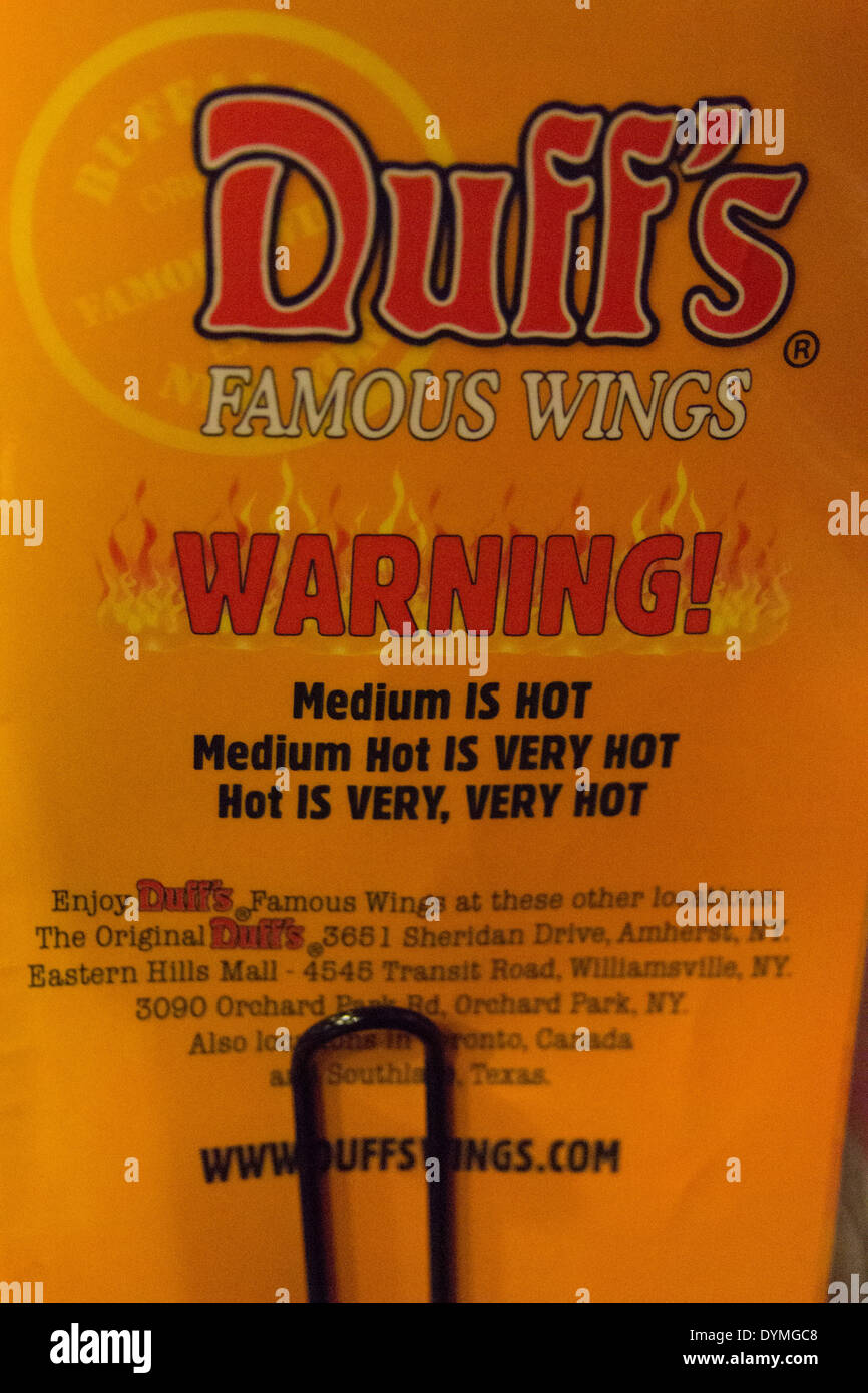 Duff's Famous Wings, Buffalo NY Stock Photo - Alamy