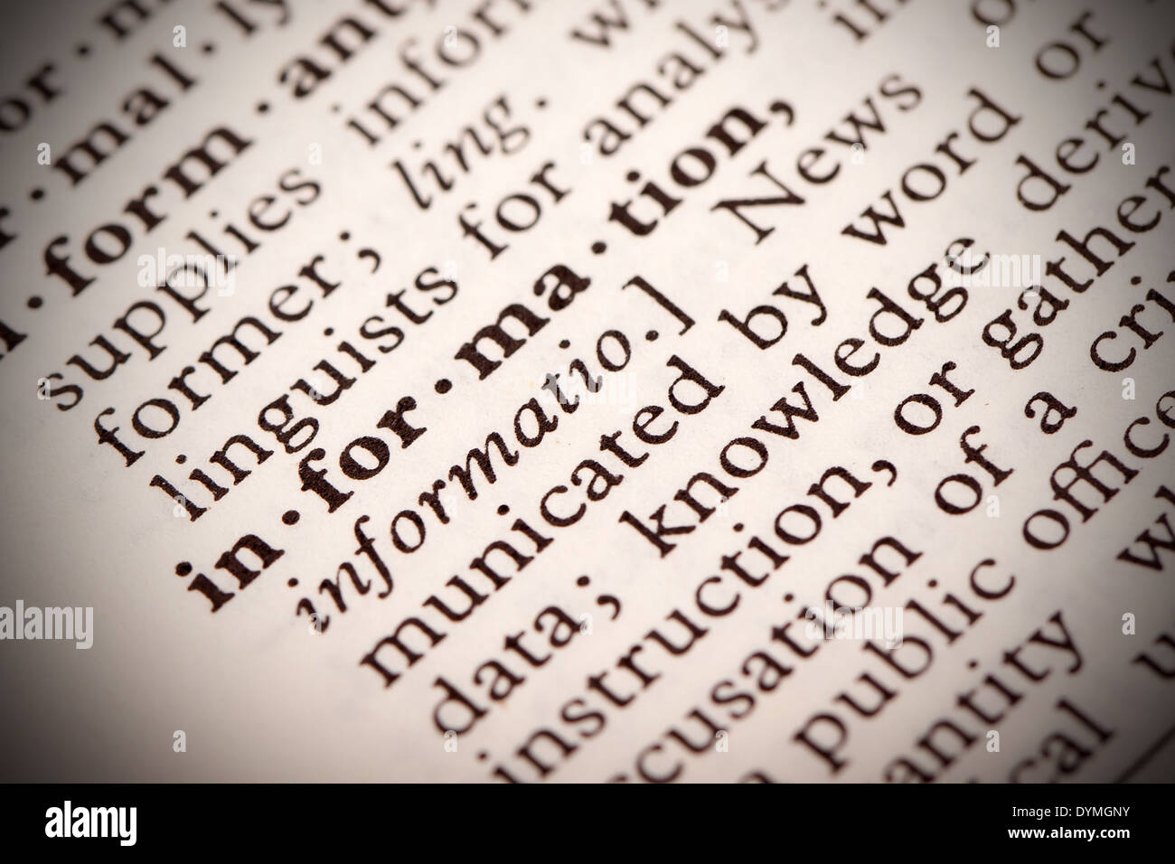 The word "Information" in a dictionary Stock Photo - Alamy