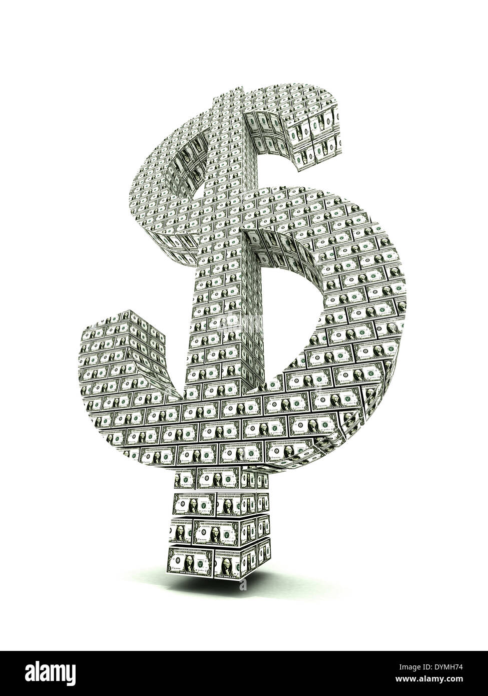 dollar symbol made of dollar bricks white background Stock Photo - Alamy