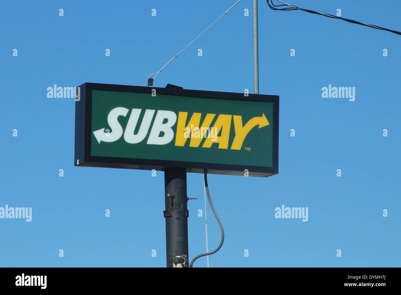 Roadside Subway sandwich sign Stock Photo - Alamy