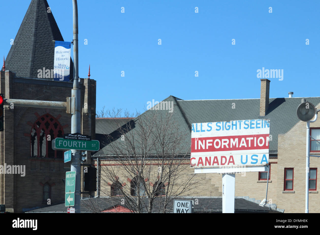 Historic Main Street sign at Niagara Falls, USA Stock Photo - Alamy
