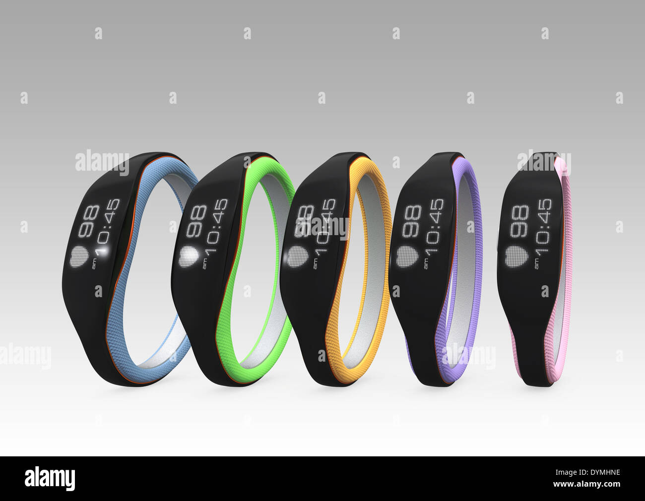 Colorful smart wristbands Stock Photo - Alamy
