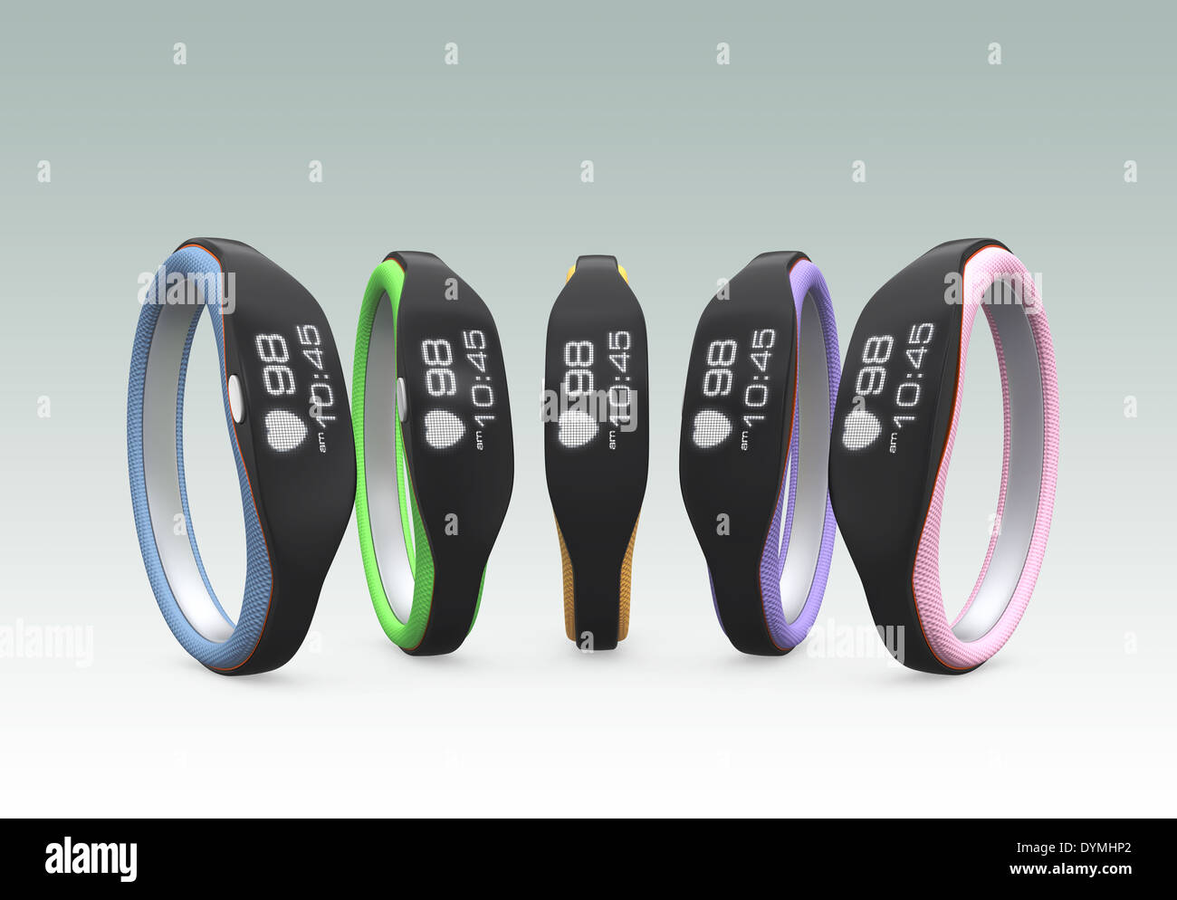 Colorful smart wristbands Stock Photo - Alamy