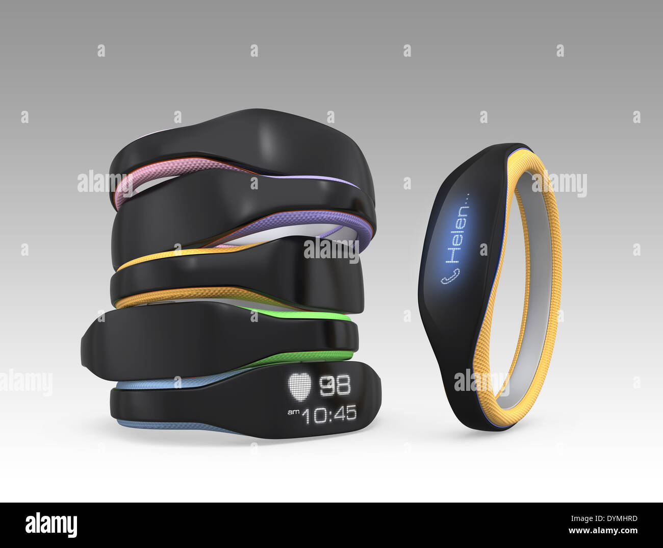 Colorful smart wristbands Stock Photo - Alamy