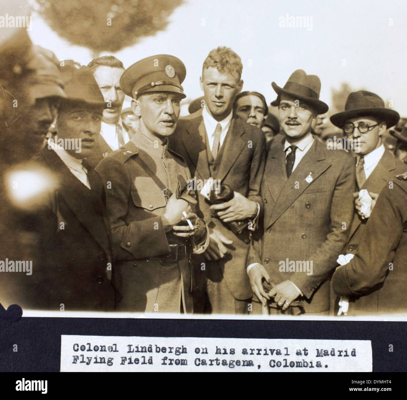 This image features Charles Lindbergh with the Spirit of St. Louis ...