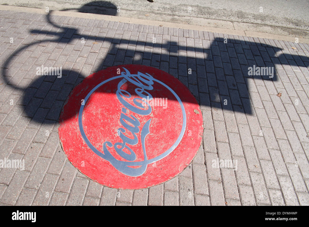 Coca Cola sign painted on the pavement at Niagara Falls, Canada Stock ...