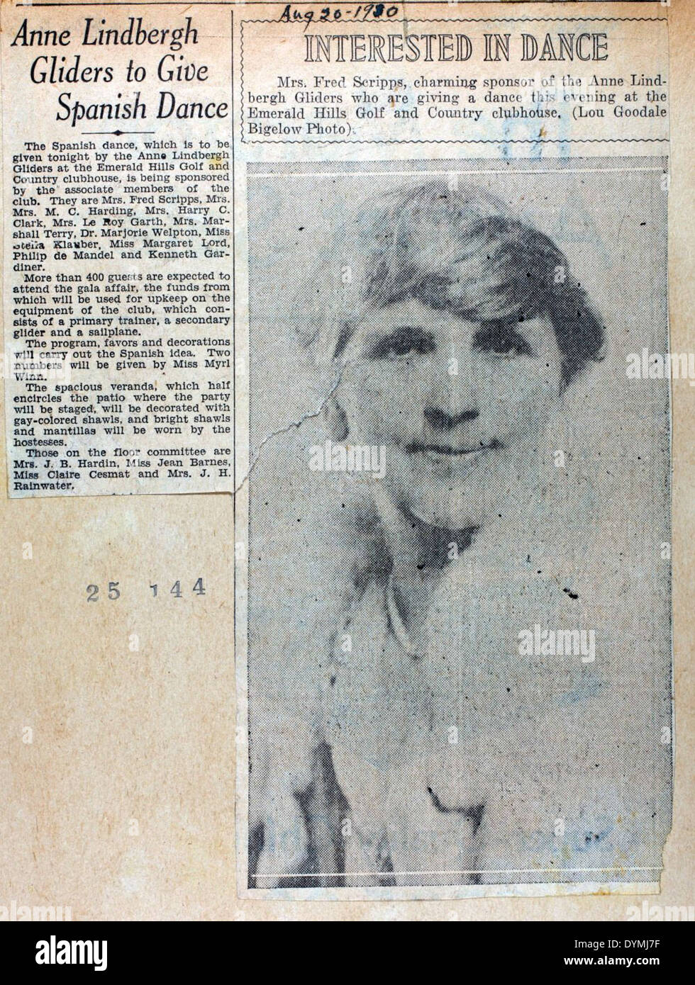 This photo features Anne Lindbergh, a pioneering aviator and glider ...