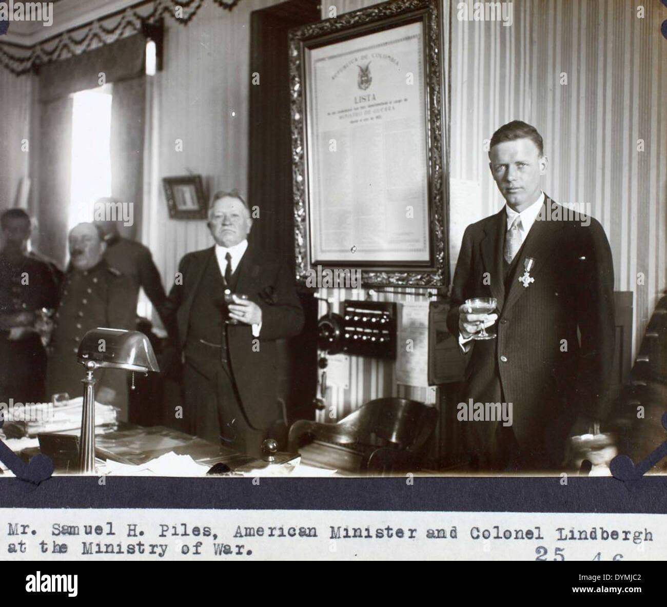This photograph captures Charles Lindbergh and his Spirit of St. Louis ...