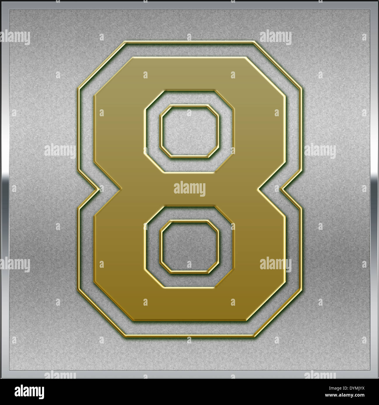 Gold on silver number 8 position hi-res stock photography and images ...