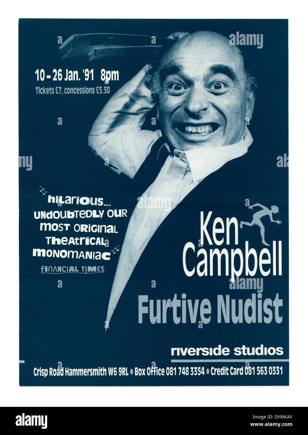 Handbill for Ken Campbell’s Furtive Nudist show at the Riverside ...