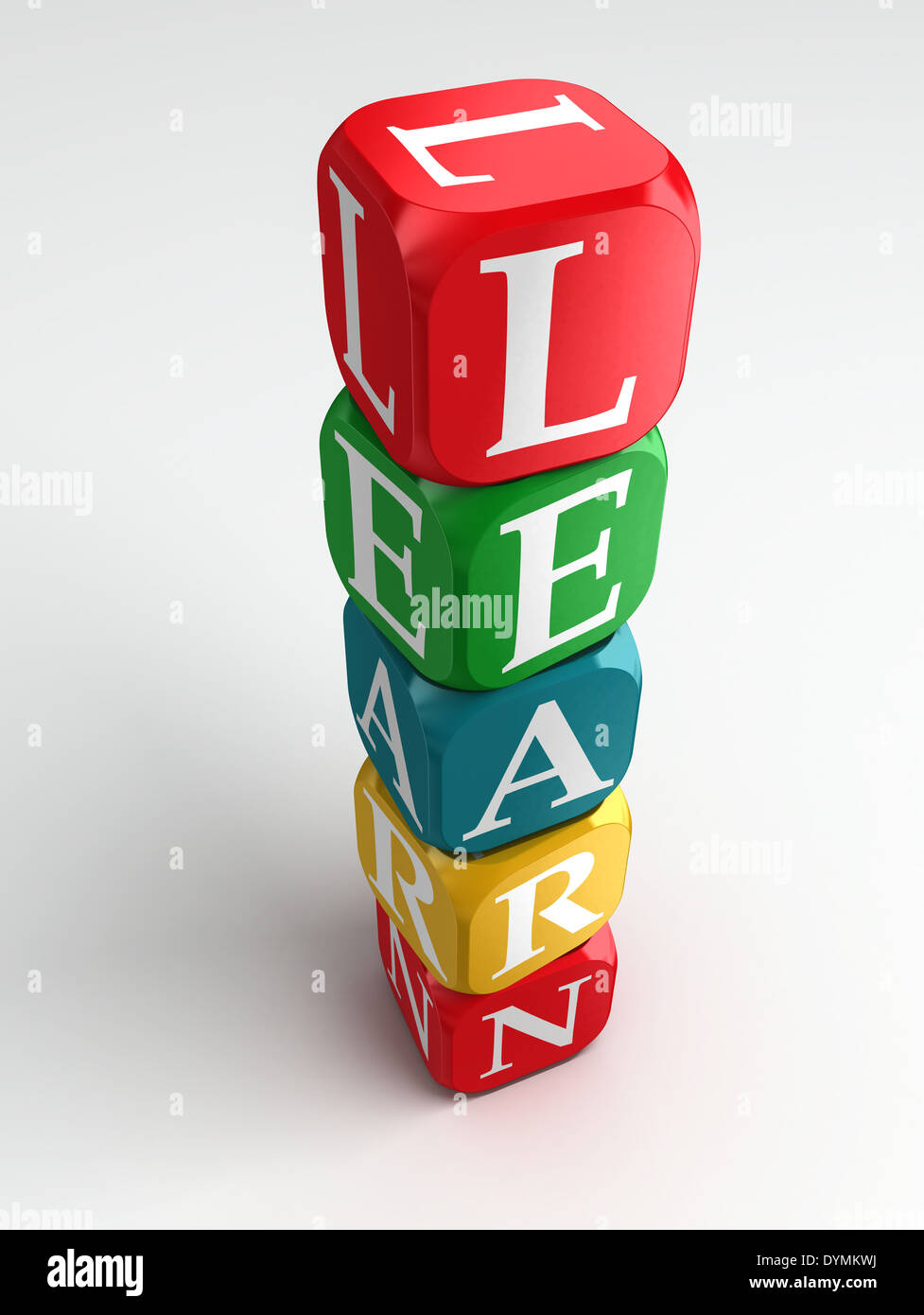 learn 3d colorful buzzword on white background Stock Photo - Alamy