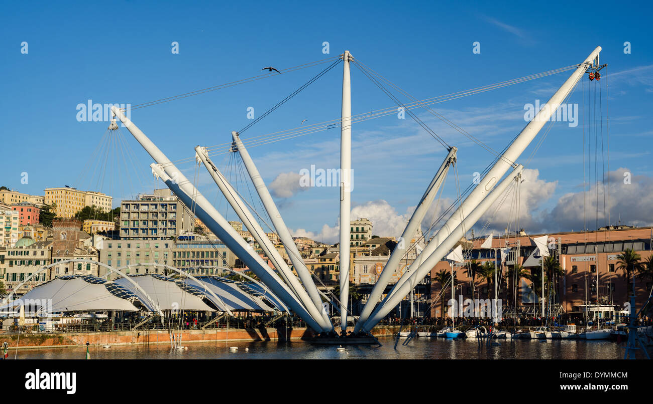 overview of the Old Port in Genoa Stock Photo - Alamy