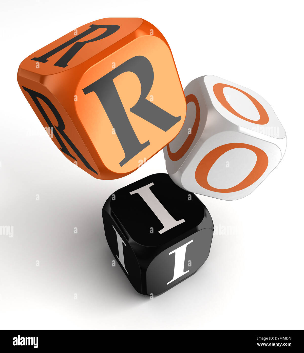 return on investment orange black dice blocks on white background ...