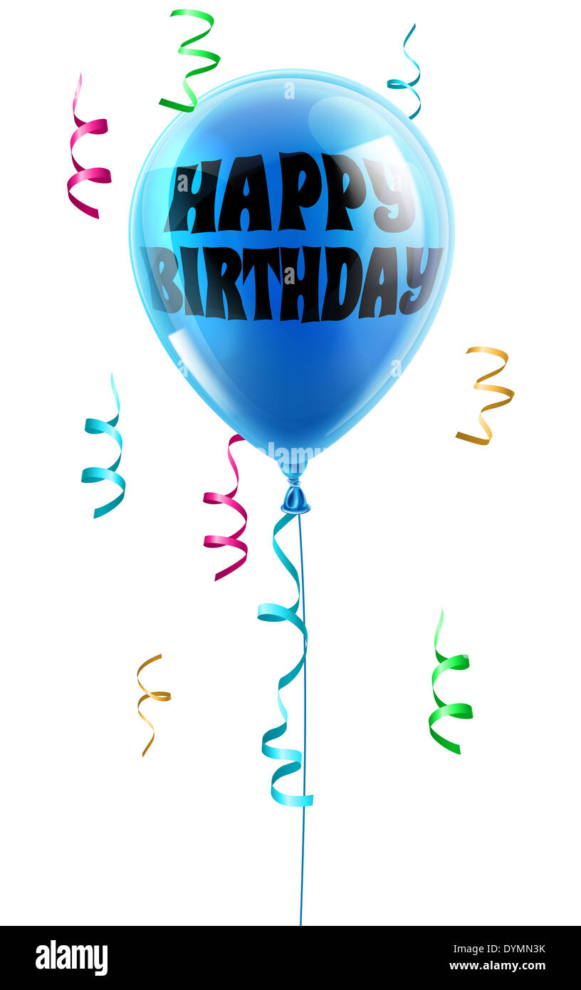 Happy Birthday Blue Balloons Clip Art