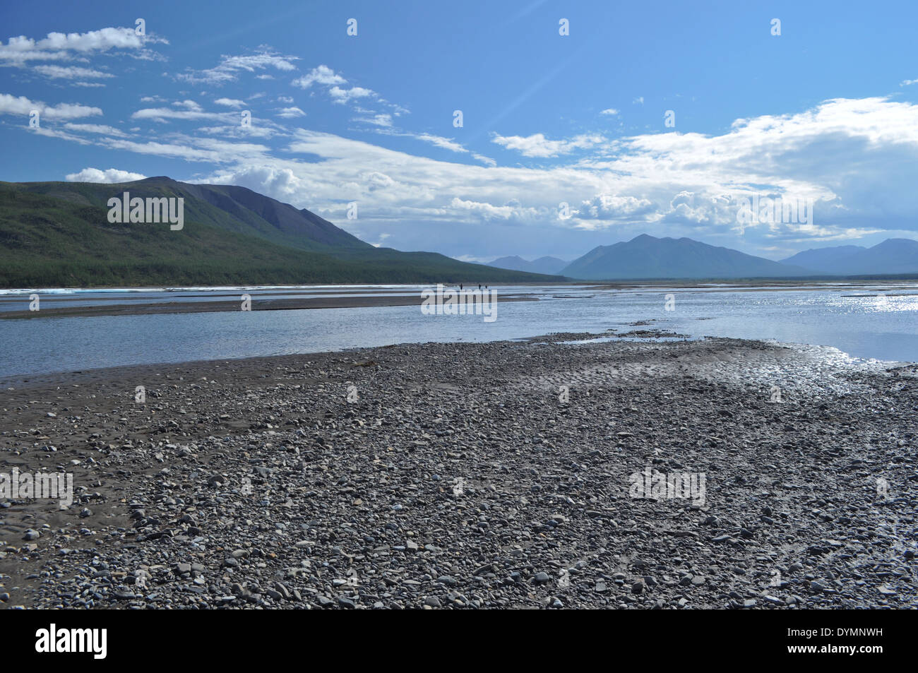 Mountain river Suntar. Landscape of the far corners of the earth in ...