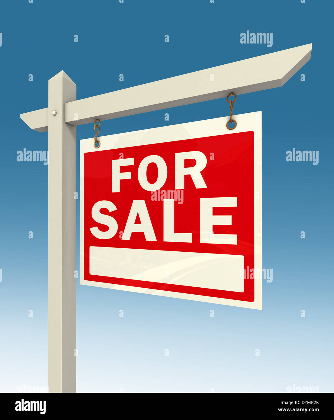 real estate for sale red sign on blue background clipping path included ...