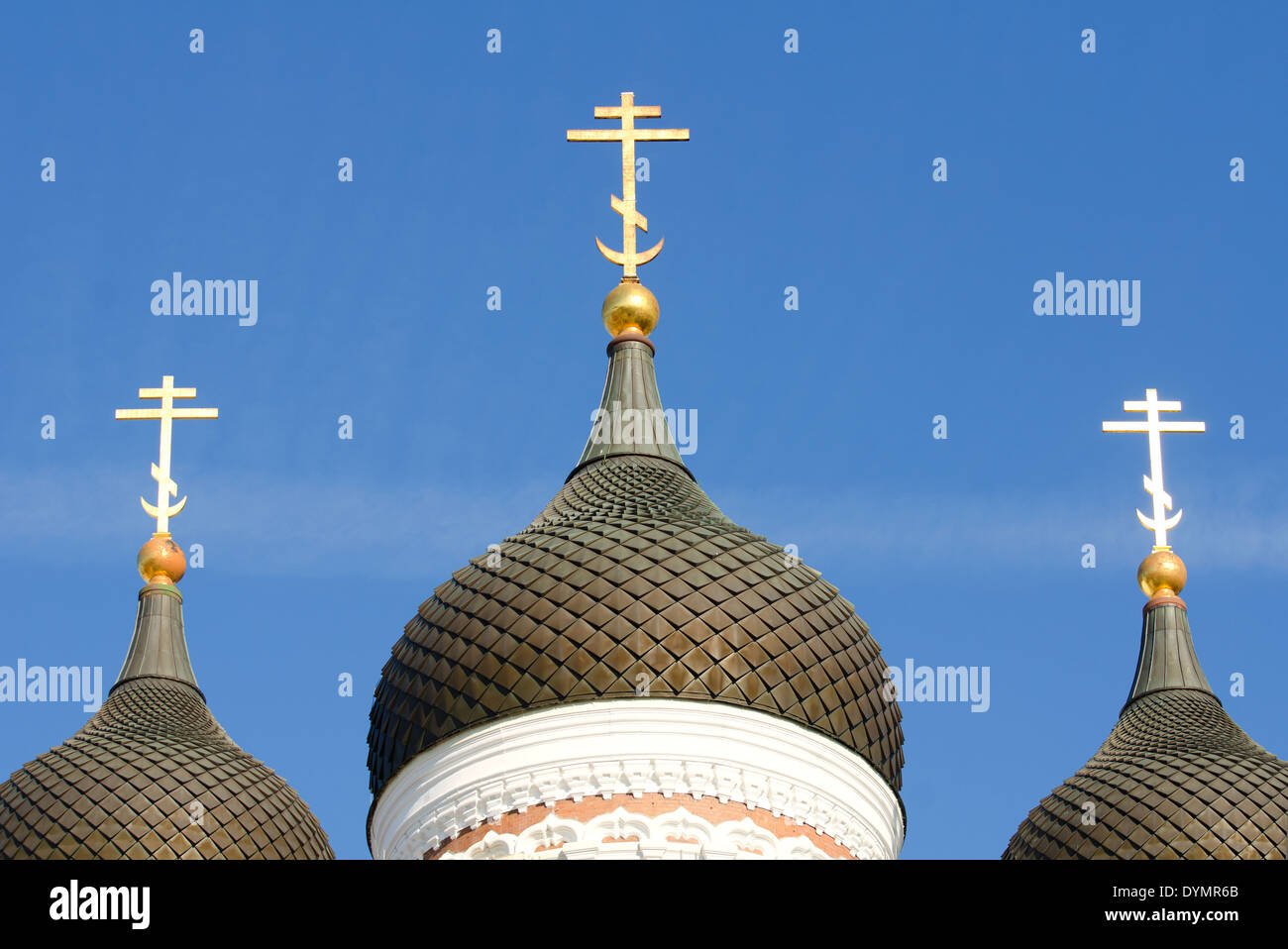 Three domes of the Orthodox Church Stock Photo - Alamy