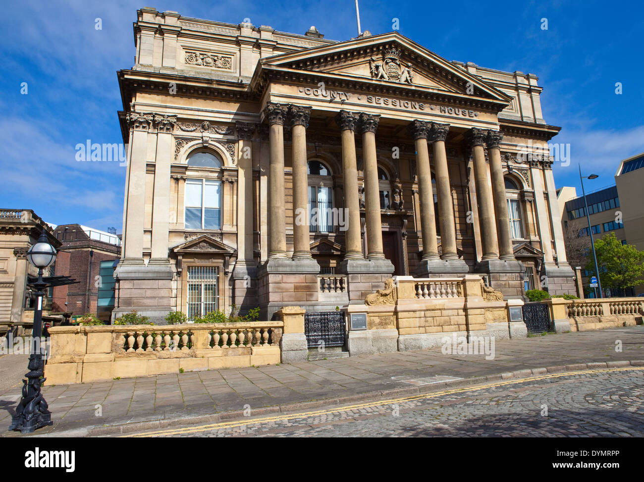 The impressive facade of County Sessions House in Liverpool Stock Photo ...